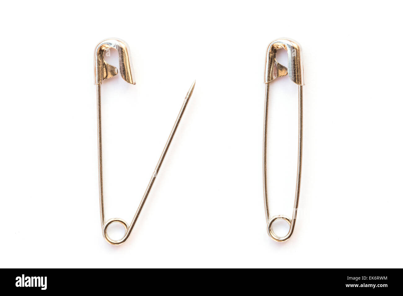 Close up Safety pin isolated on white background Stock Photo - Alamy