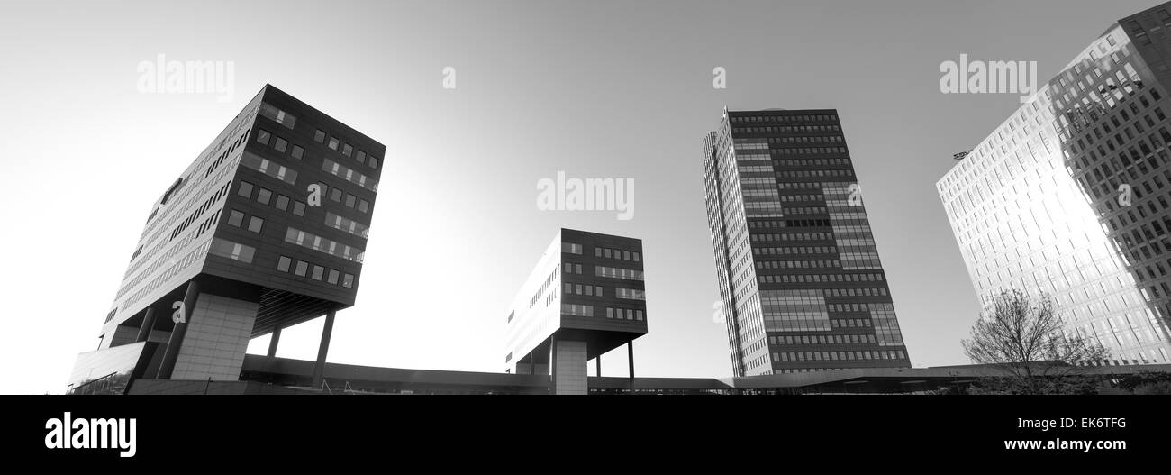 panoramic view of modern office buildings in Zwolle, netherlands ...