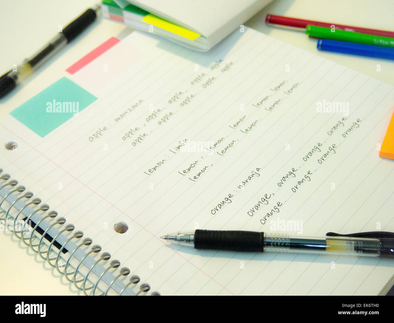 English spanish classroom hi-res stock photography and images - Alamy