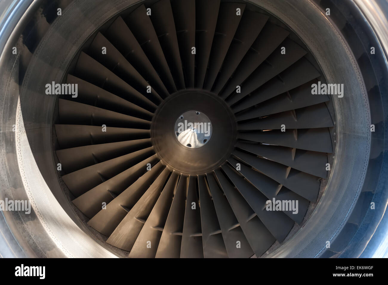 Jet engine turbine blade airplane Stock Photo - Alamy