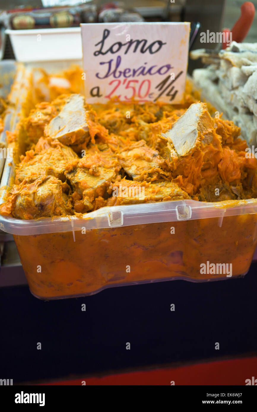 andalusian marinated loin meat with red lard Stock Photo - Alamy