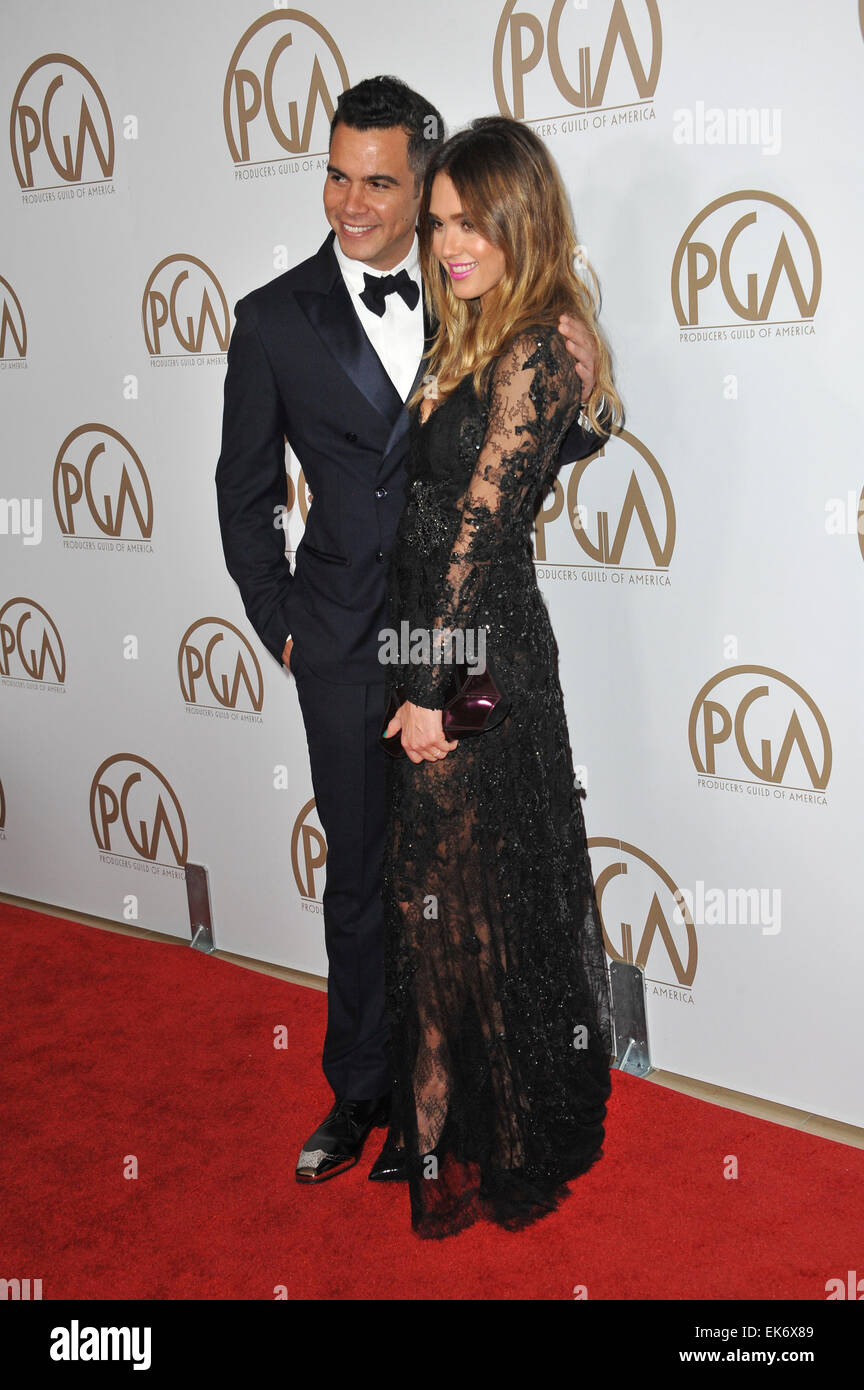 LOS ANGELES, CA - JANUARY 26, 2013: Jessica Alba & husband Cash Warren ...