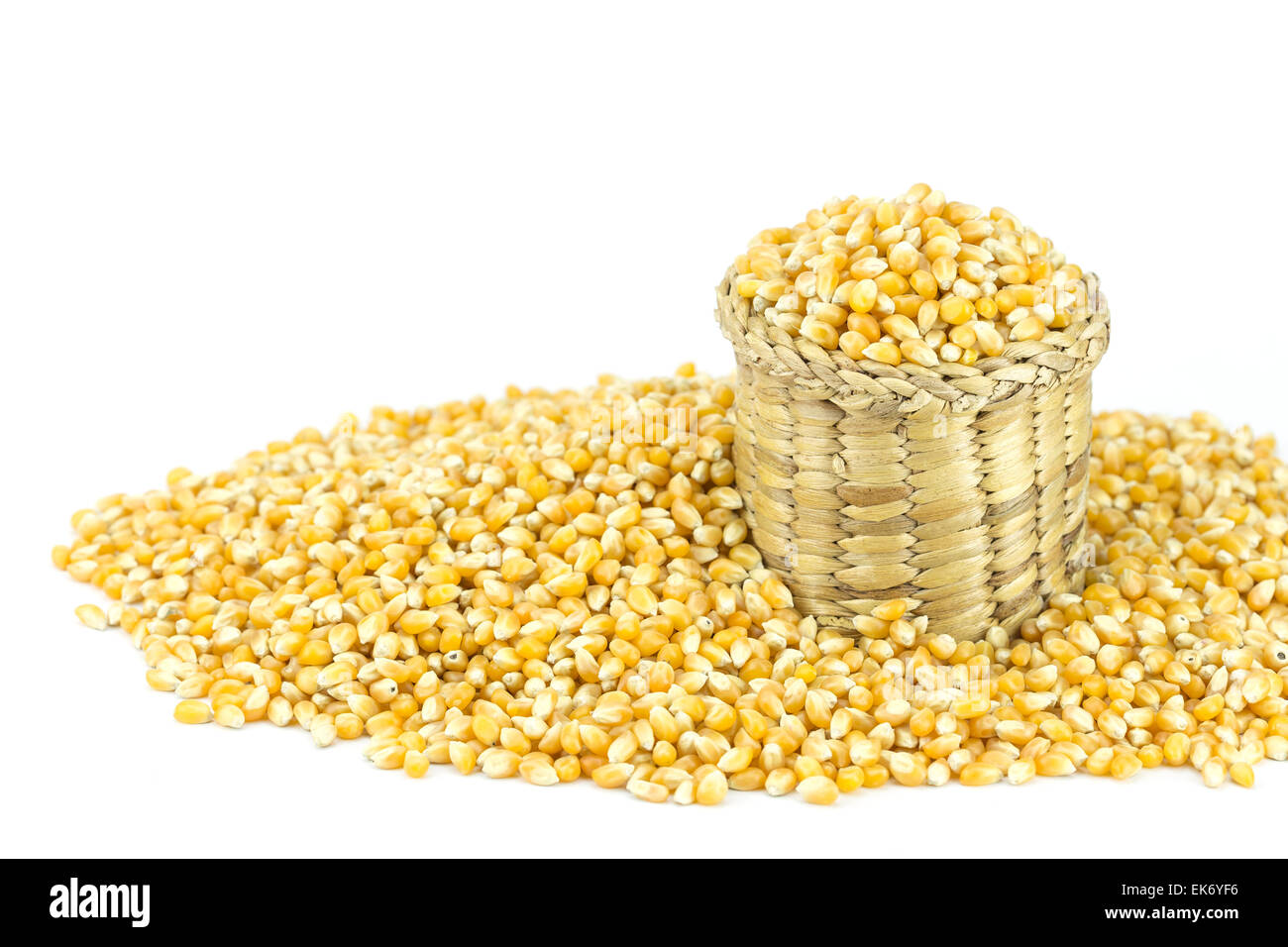 Close up yellow grain corn isolated on white background Stock Photo - Alamy
