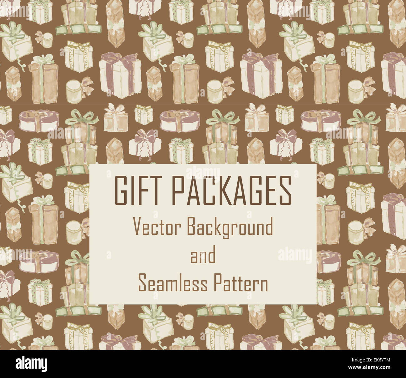 Seamless texture with hand drawn watercolor gift boxes Stock Photo - Alamy