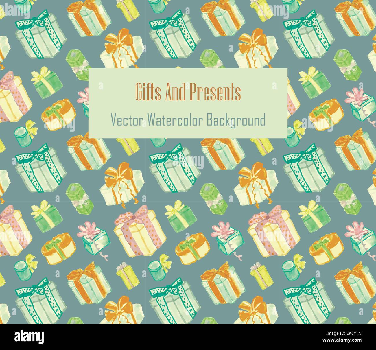Seamless texture with hand drawn watercolor gift boxes Stock Photo - Alamy