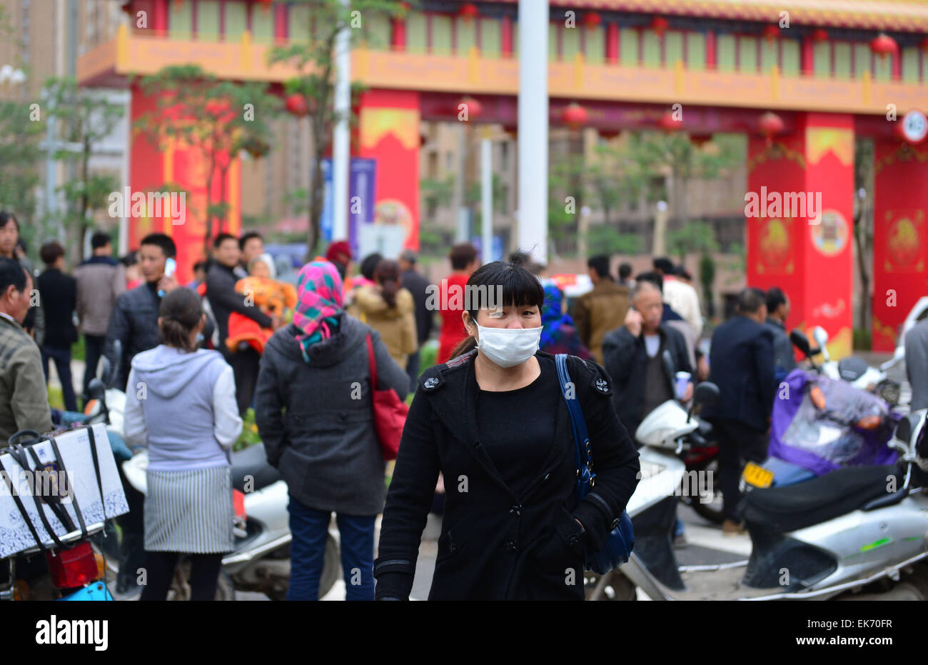 Gulei, China's Fujian Province. 8th Apr, 2015. Villagers prepare to be ...