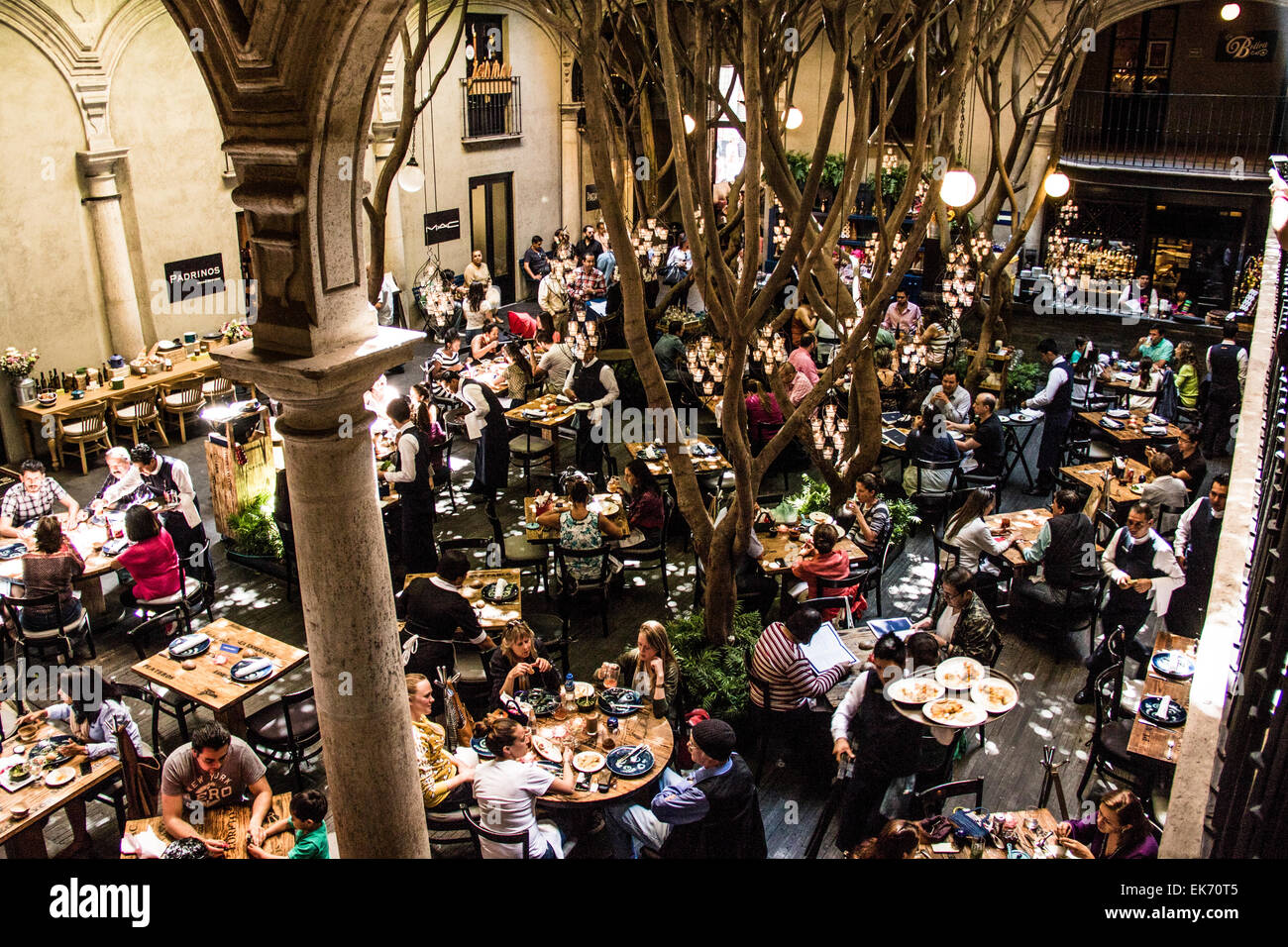 Restaurant in an old Spanish colonial building in Mexico City Downtown ...