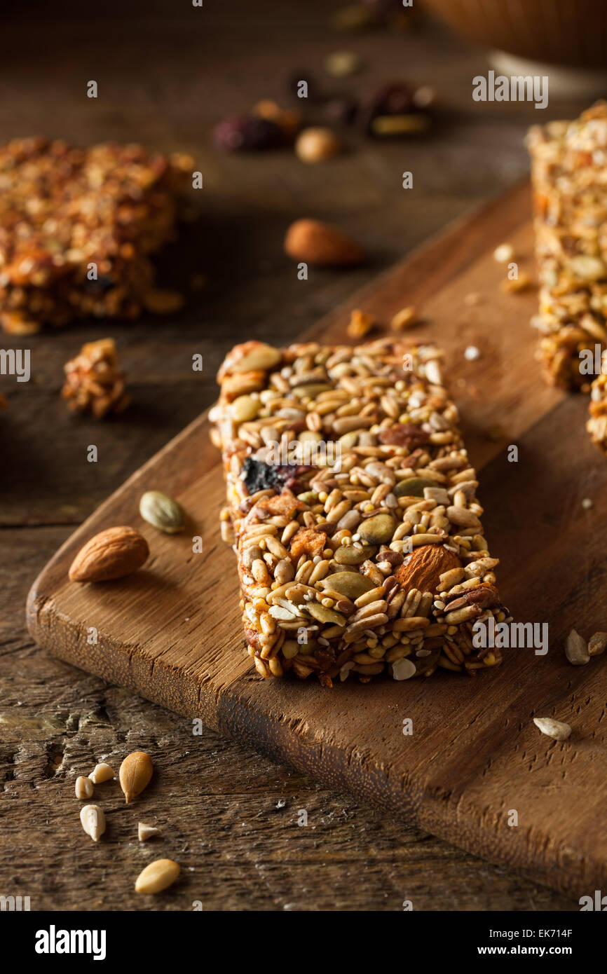 Raw Organic Granola Bars with Seeds and Nuts Stock Photo - Alamy