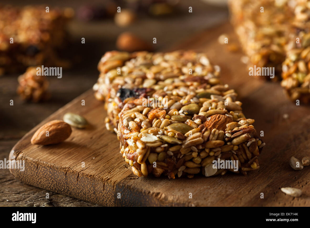 Raw Organic Granola Bars with Seeds and Nuts Stock Photo - Alamy