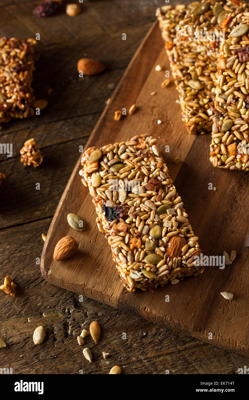Raw Organic Granola Bars with Seeds and Nuts Stock Photo - Alamy