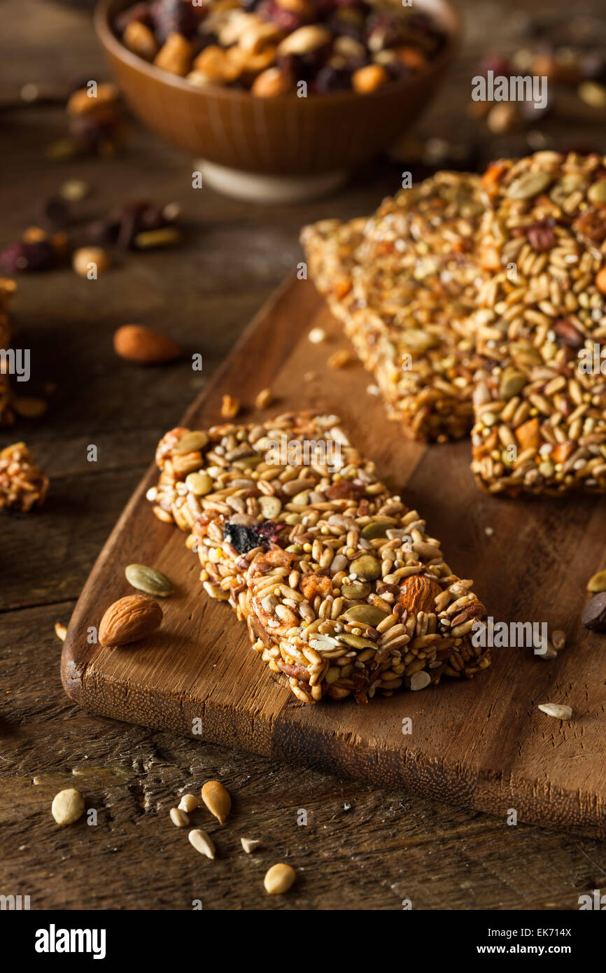 Raw Organic Granola Bars with Seeds and Nuts Stock Photo - Alamy