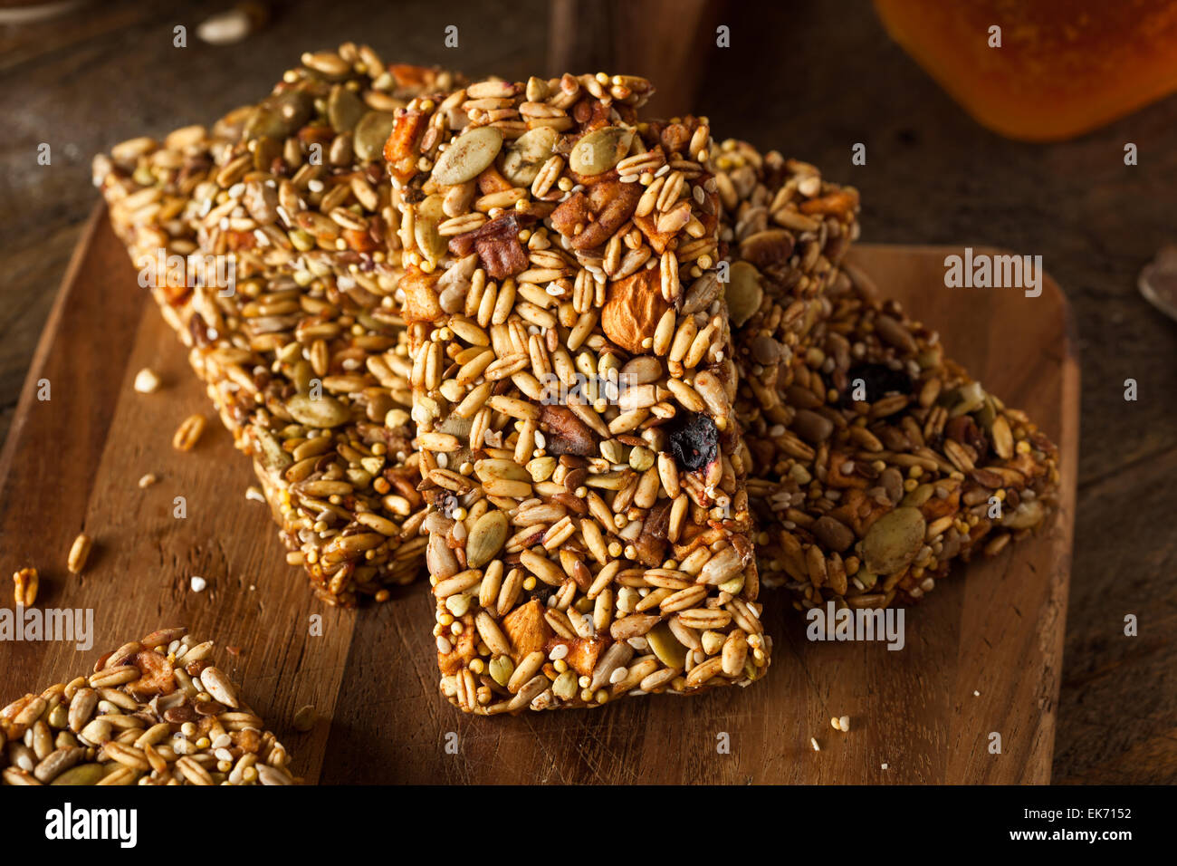 Raw Organic Granola Bars with Seeds and Nuts Stock Photo - Alamy