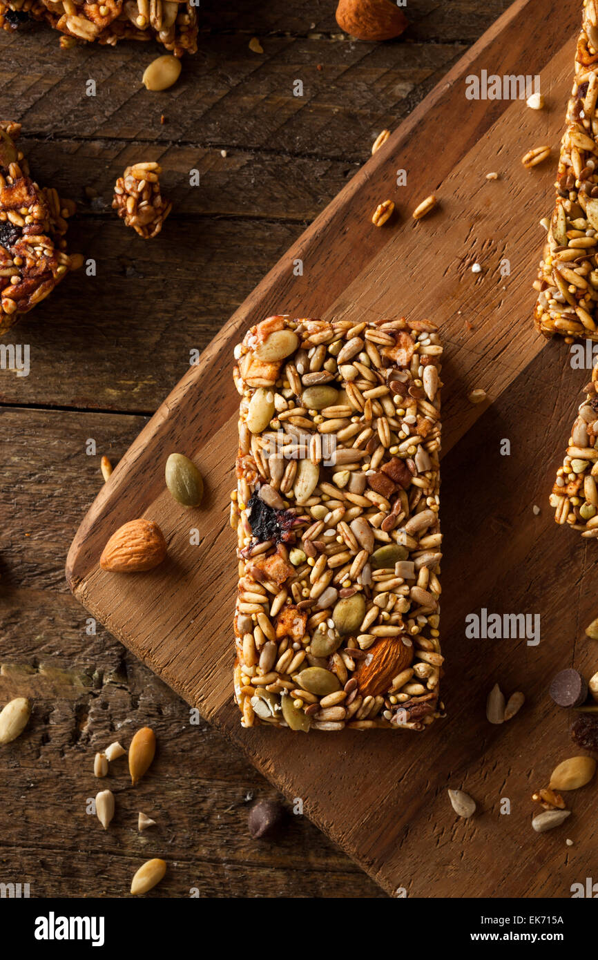 Raw Organic Granola Bars with Seeds and Nuts Stock Photo - Alamy