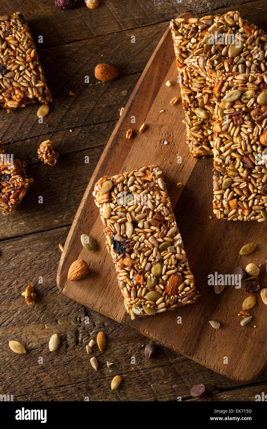 Raw Organic Granola Bars with Seeds and Nuts Stock Photo - Alamy