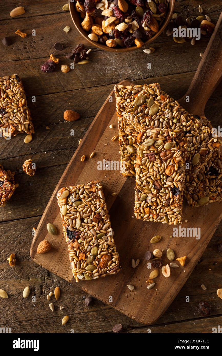 Raw Organic Granola Bars with Seeds and Nuts Stock Photo - Alamy