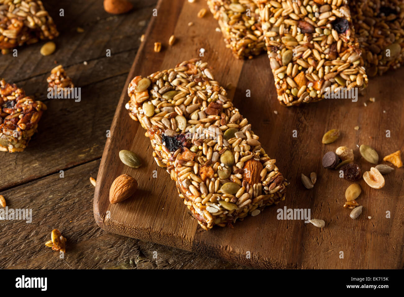 Raw Organic Granola Bars with Seeds and Nuts Stock Photo - Alamy
