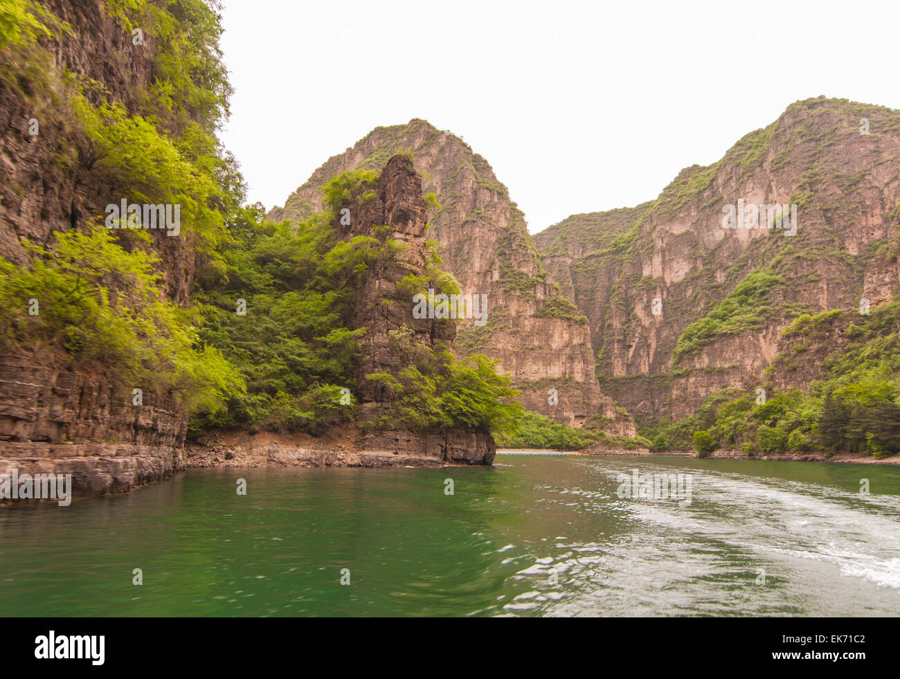 BEIJING,CHINA-MAY 24,2013: Along the dam at Long qing xia Stock Photo ...