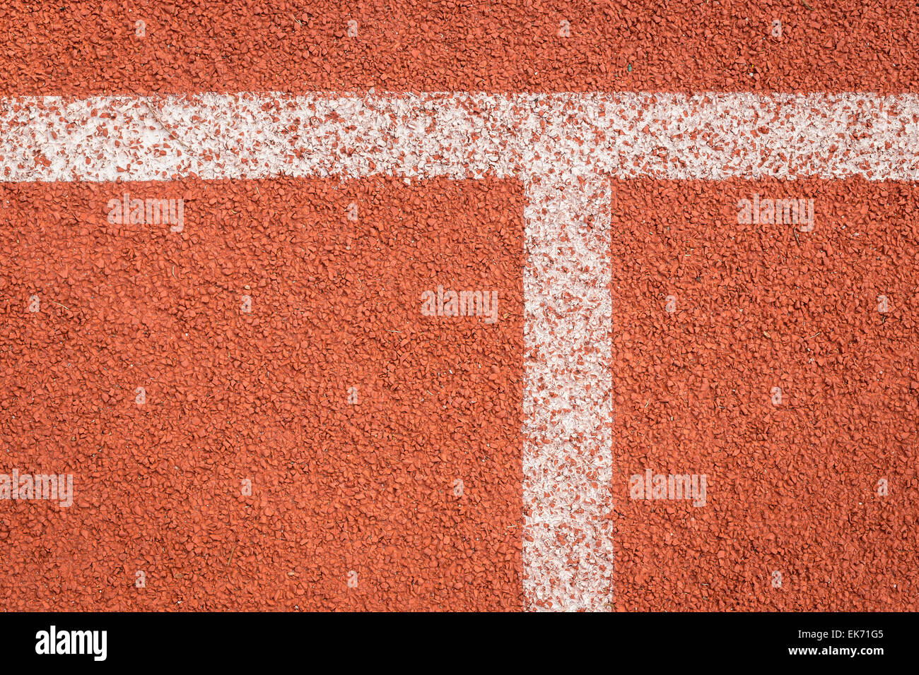 Running track with white stripe for athletics Stock Photo - Alamy