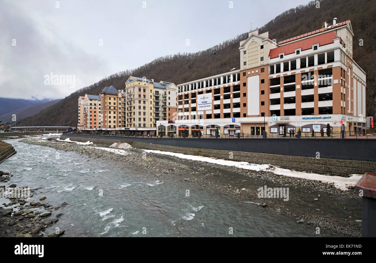 Architecture in Rosa Khutor Alpine Resort Stock Photo - Alamy