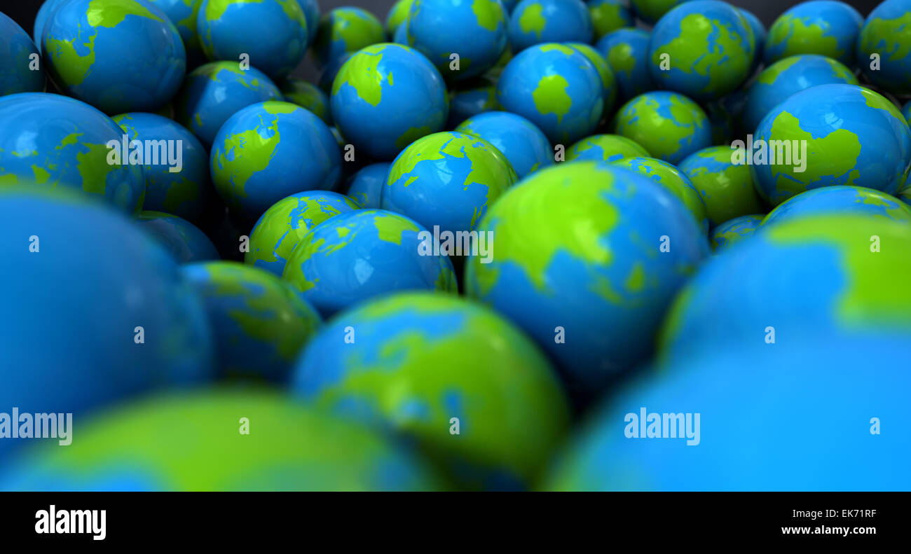 An extreme closeup concept of a collection of gumballs resembling ...