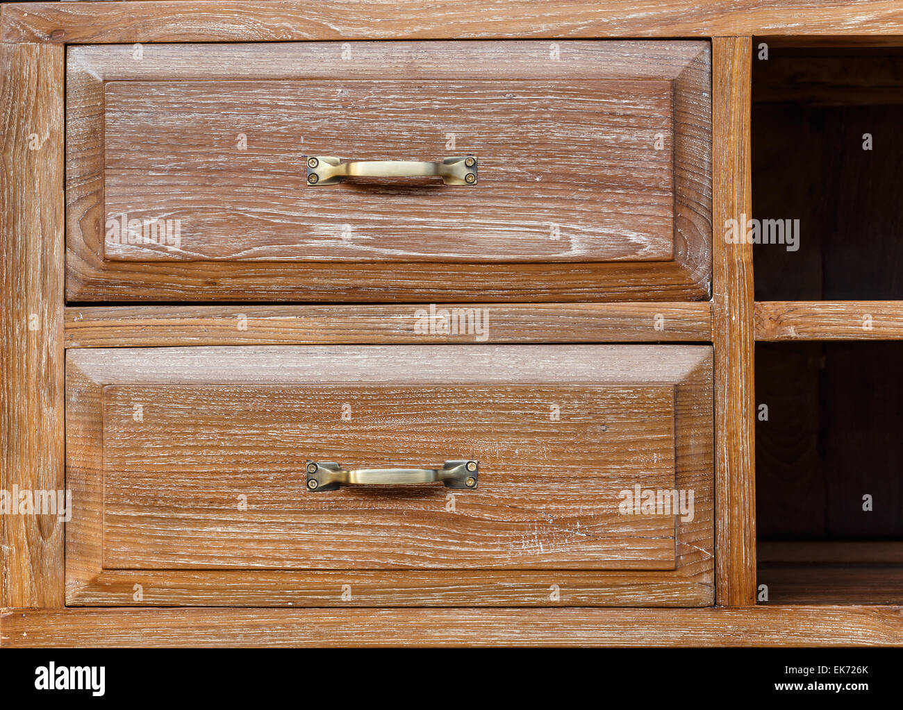 Vintage style wooden drawer Stock Photo - Alamy