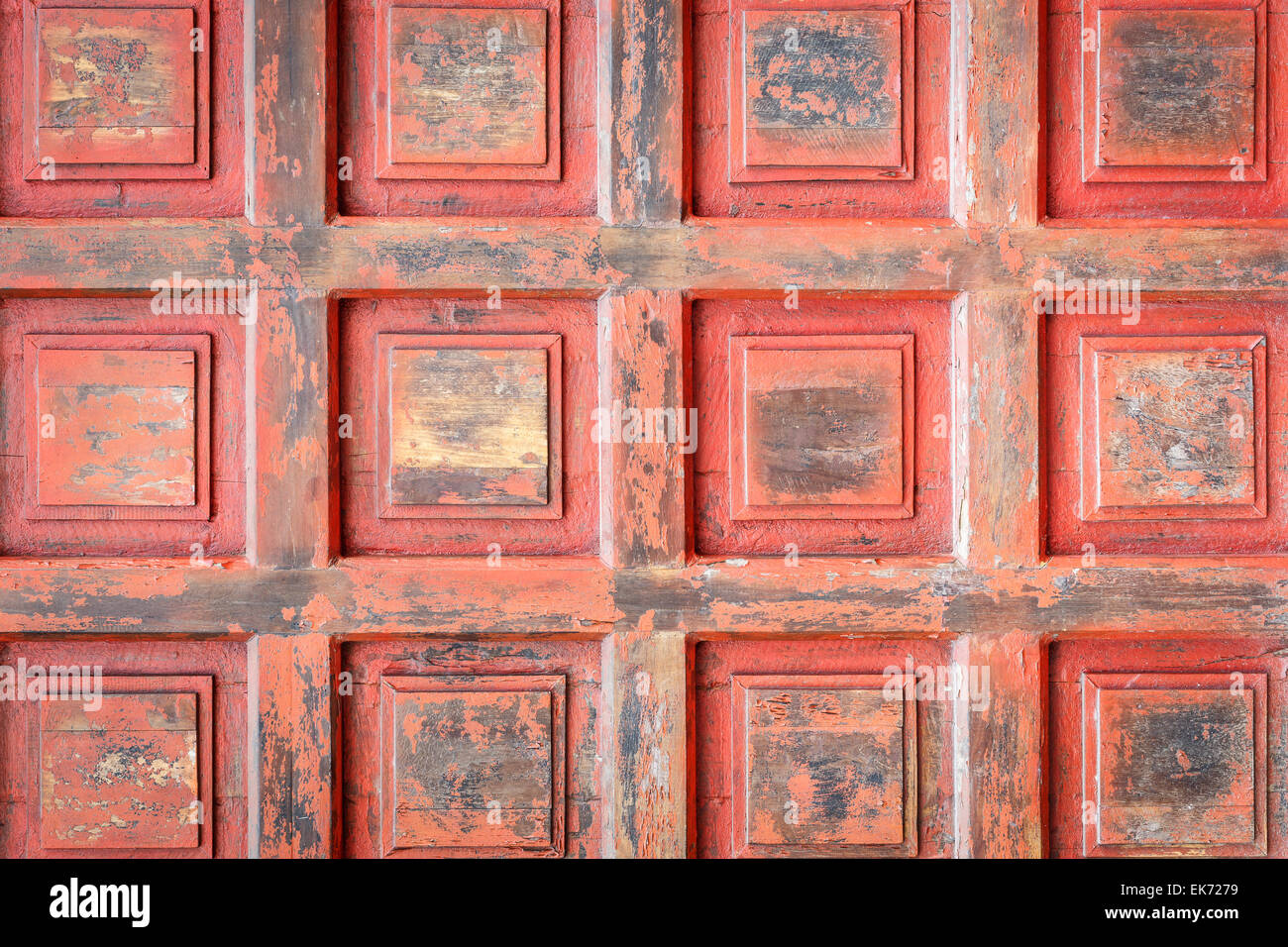 Red vintage wooden door texture Stock Photo - Alamy