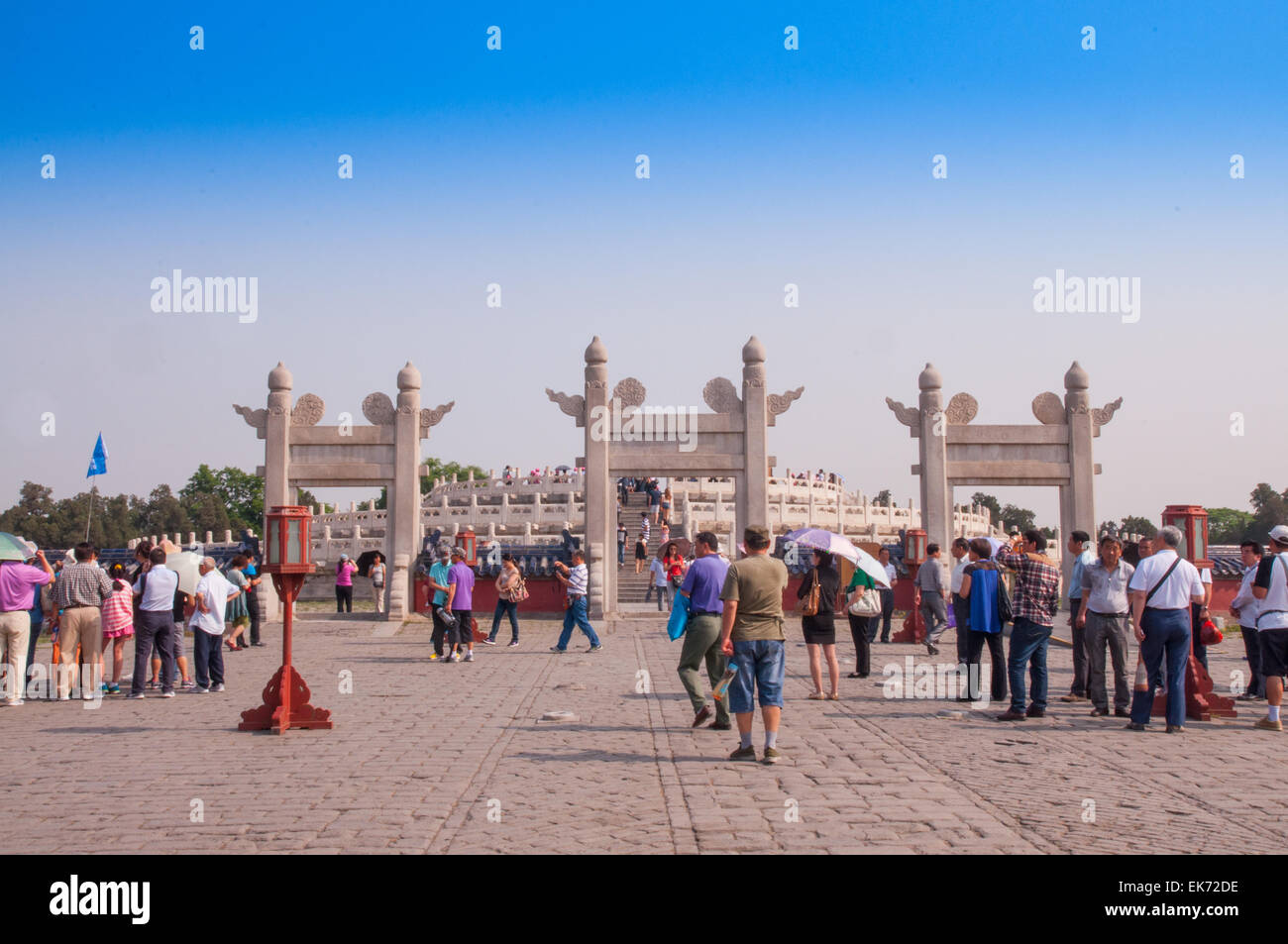 People visit the famous Temple of Heaven on MAy 24, 2013 in Beijing ...