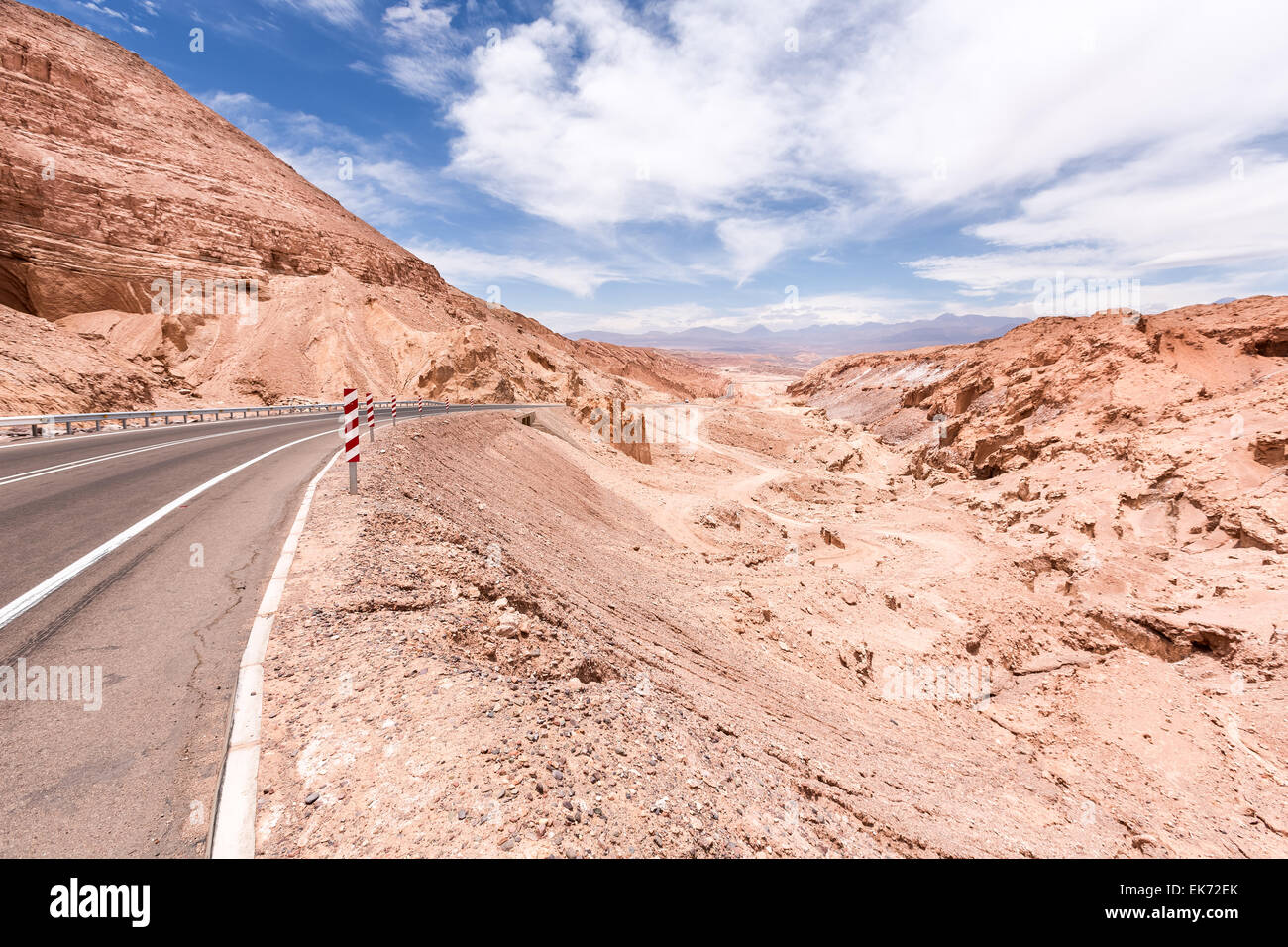 Desert road near San Pedro de Atacama, Chile, South America Stock Photo ...