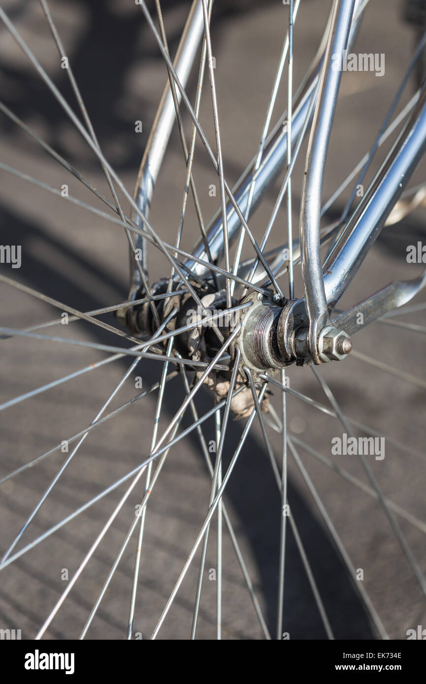 Close up bike wheel Stock Photo - Alamy