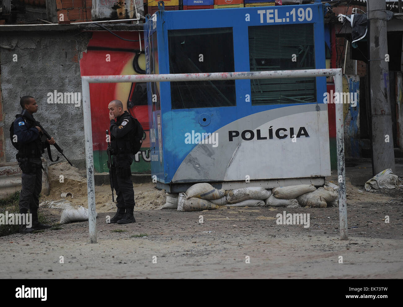 Brazil. 07th Apr, 2015. Military police conducts beat patrol and set up ...