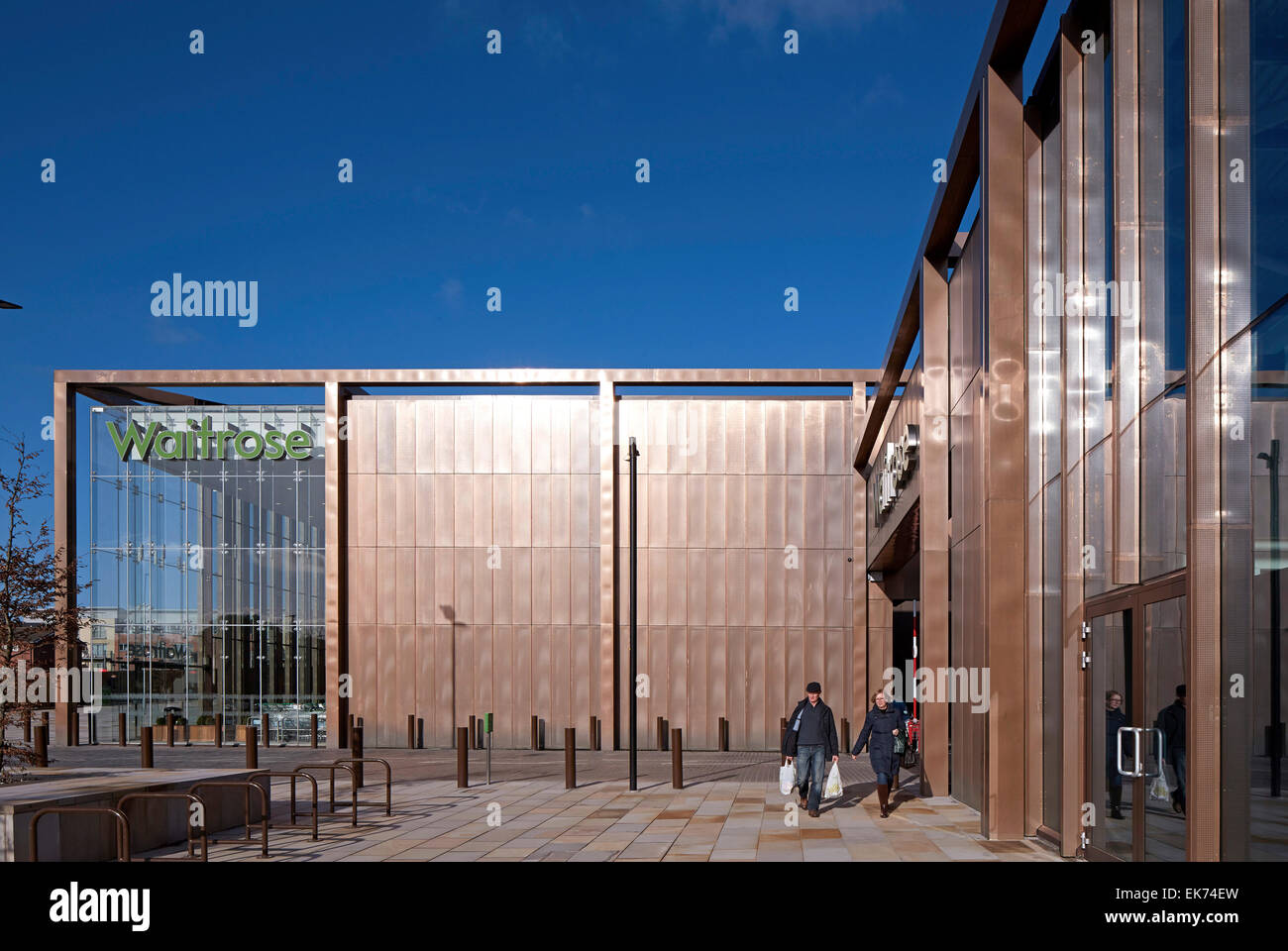 Bronze cladding detail waitrose chester hi-res stock photography and ...