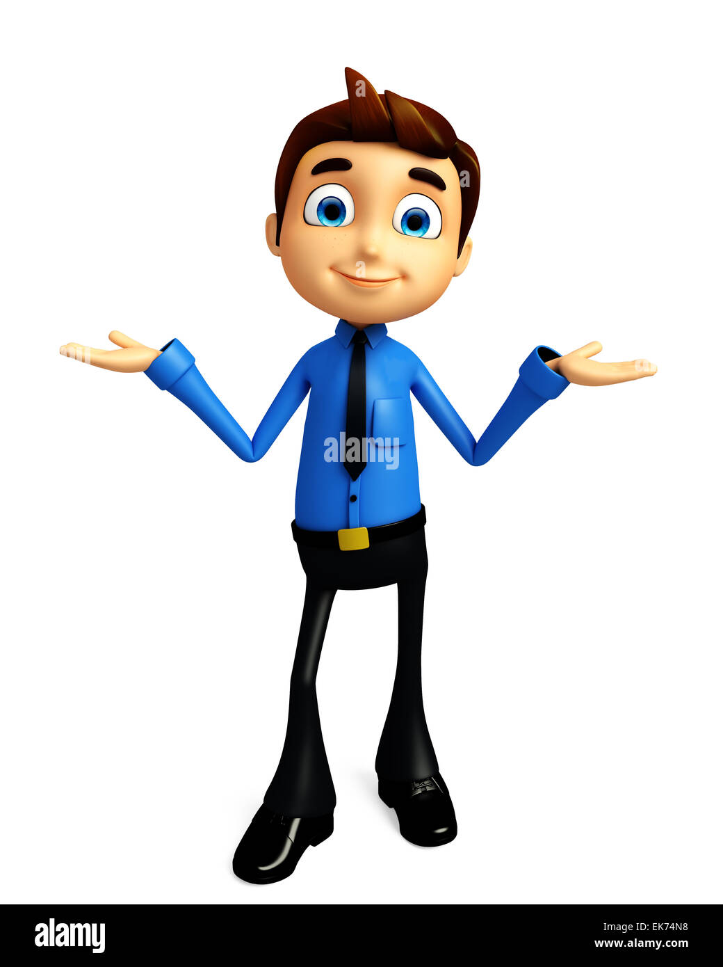 3d Illustration of businessman with presentation pose Stock Photo - Alamy