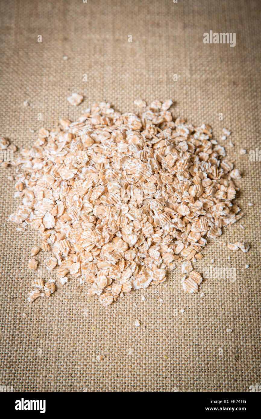 This is torrified (heat-treated) flaked wheat Stock Photo - Alamy