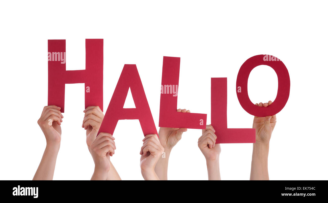 Many Caucasian People And Hands Holding Red Letters Or Characters ...