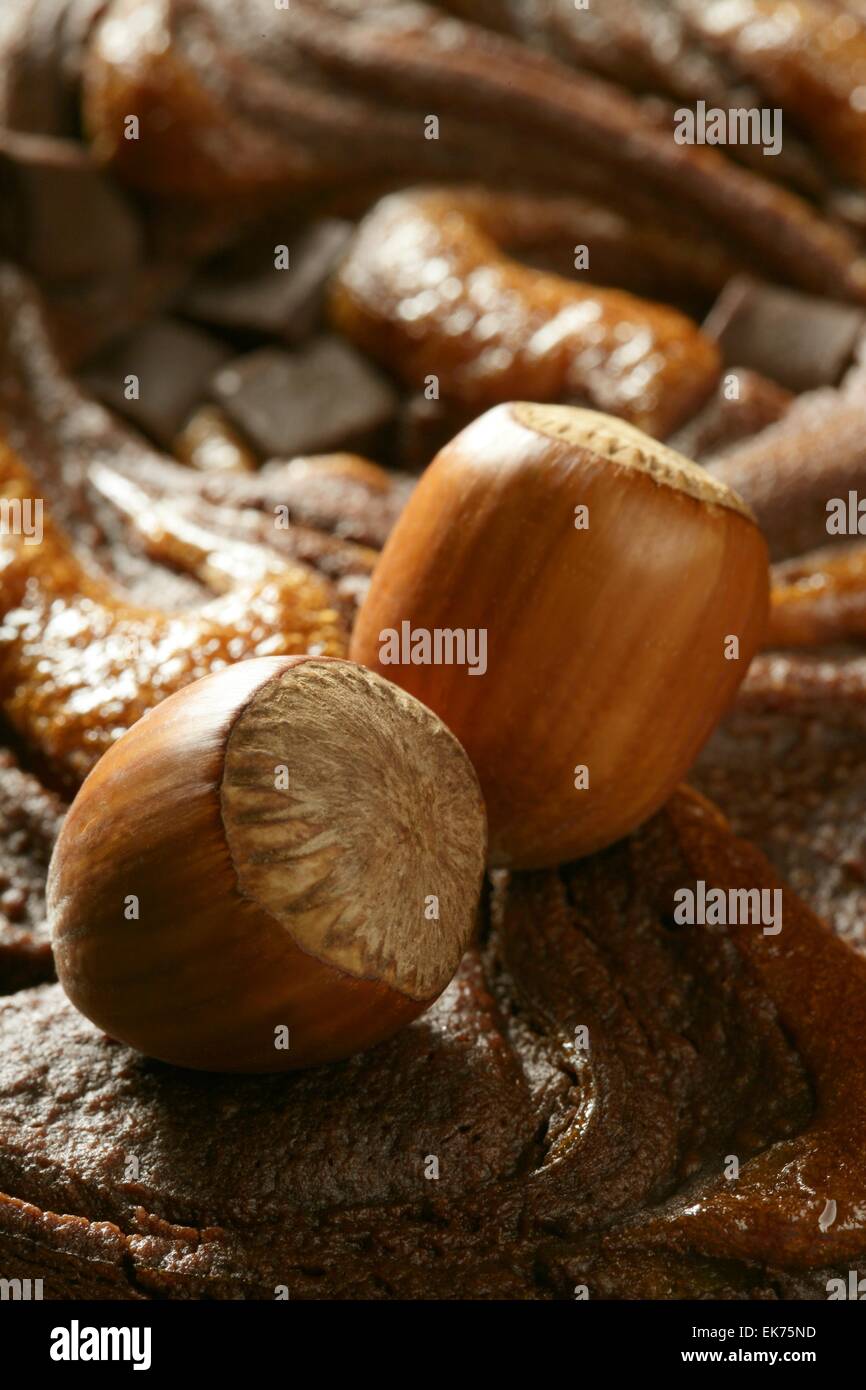 Hazelnuts and chocolate Stock Photo - Alamy