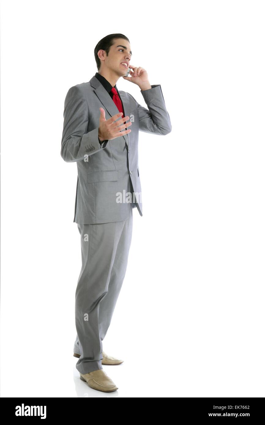 Businessman young full body talking phone Stock Photo - Alamy