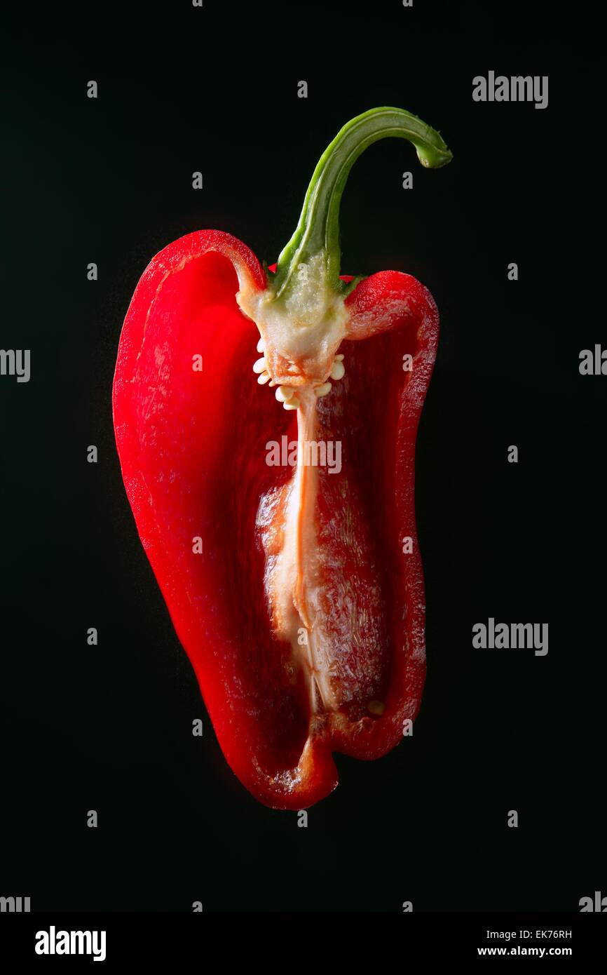 Half cutted red pepper Stock Photo - Alamy