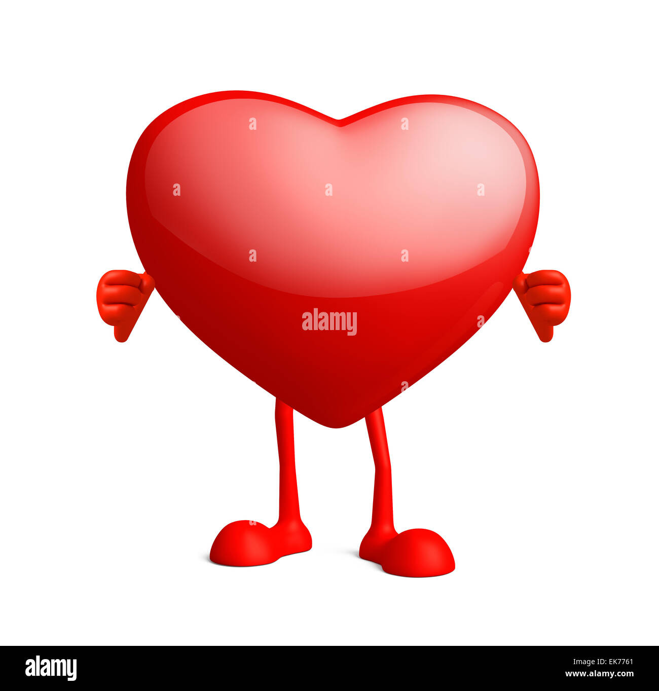 Illustration of 3d heart character with standing pose Stock Photo - Alamy