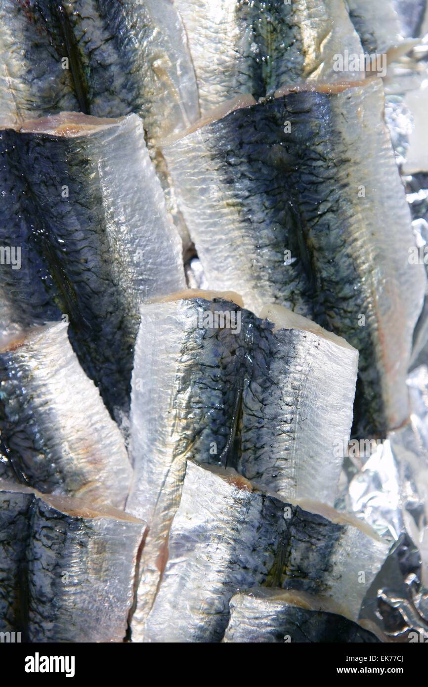 Sardine fish fillet skin texture on market Stock Photo - Alamy