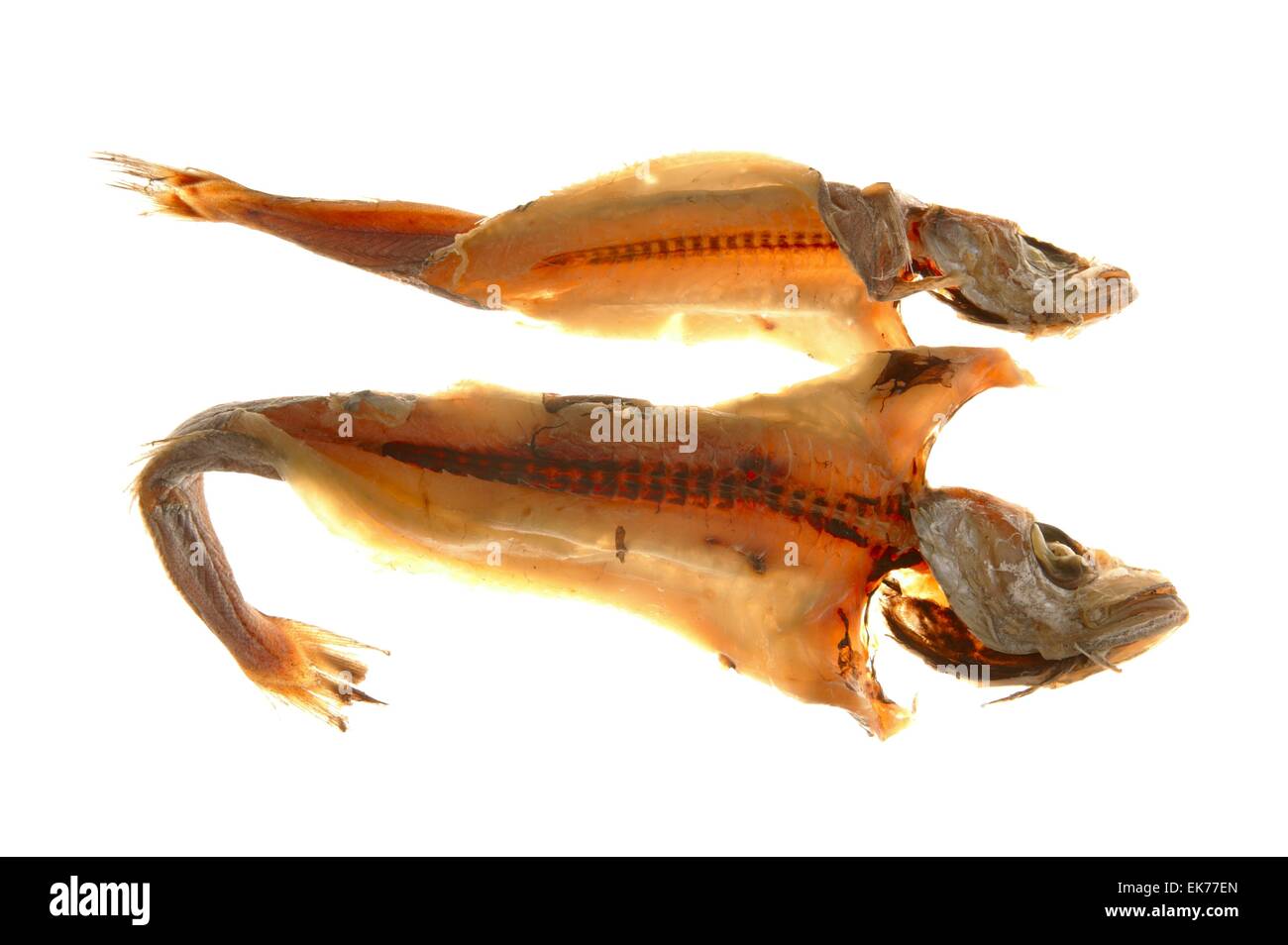 dried hake fish over white Stock Photo - Alamy