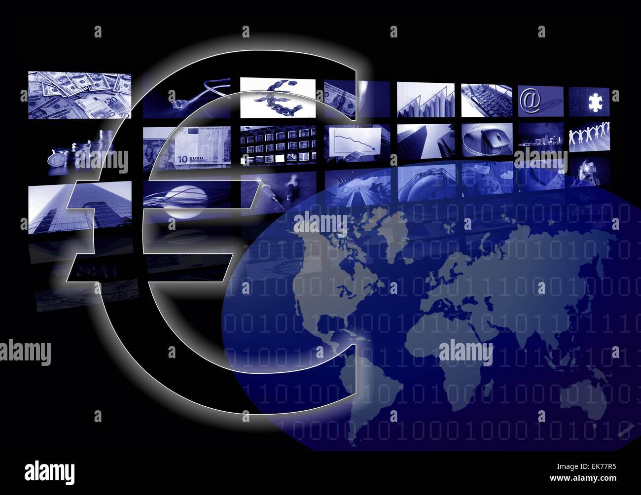 Business corporate, world map, multiple screen, Euro Stock Photo - Alamy