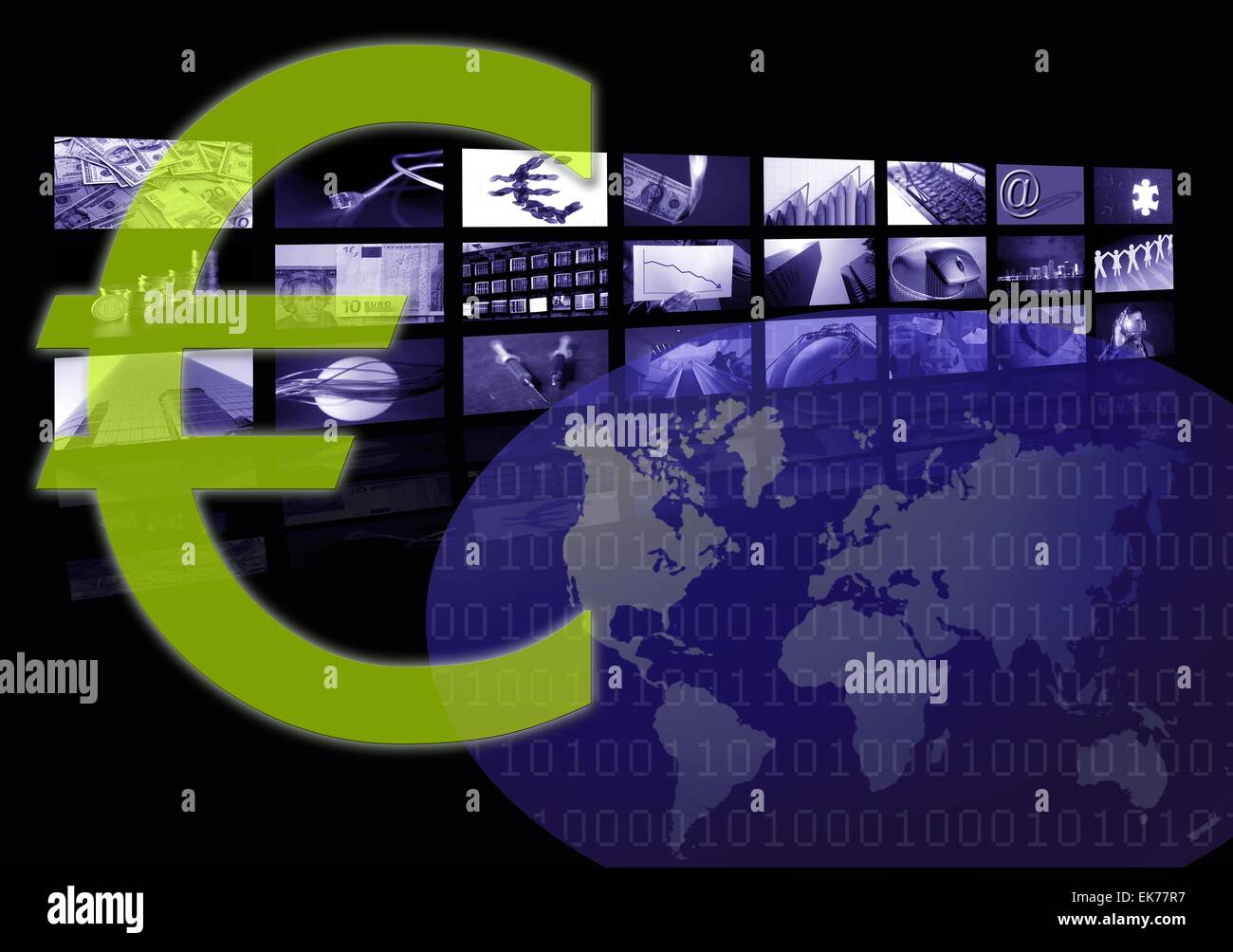 Euro Business corporate image, multiple screen Stock Photo - Alamy
