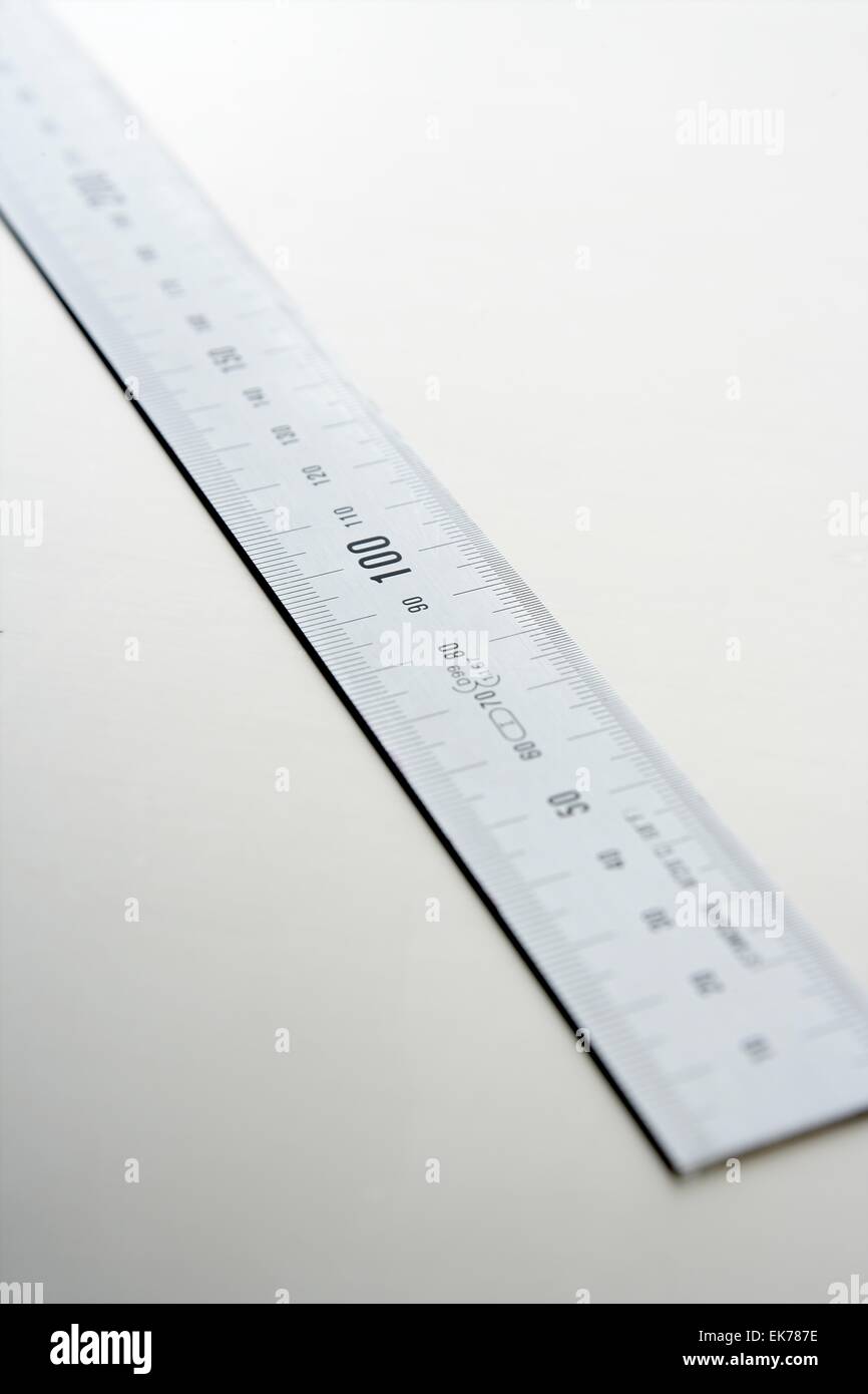 Silver aluminium ruler meter Stock Photo - Alamy