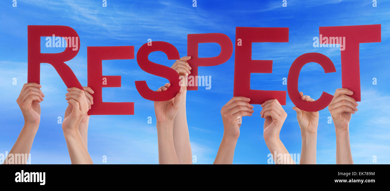 Many Caucasian People And Hands Holding Red Letters Or Characters ...