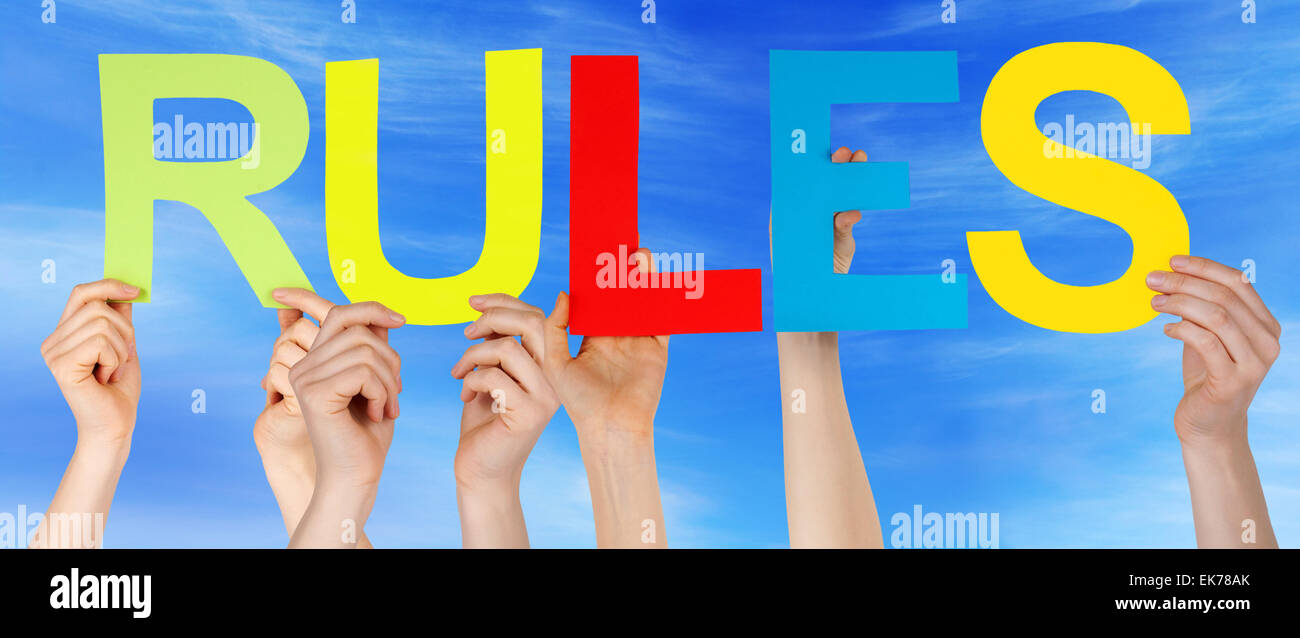 Many Caucasian People And Hands Holding Colorful Straight Letters Or ...