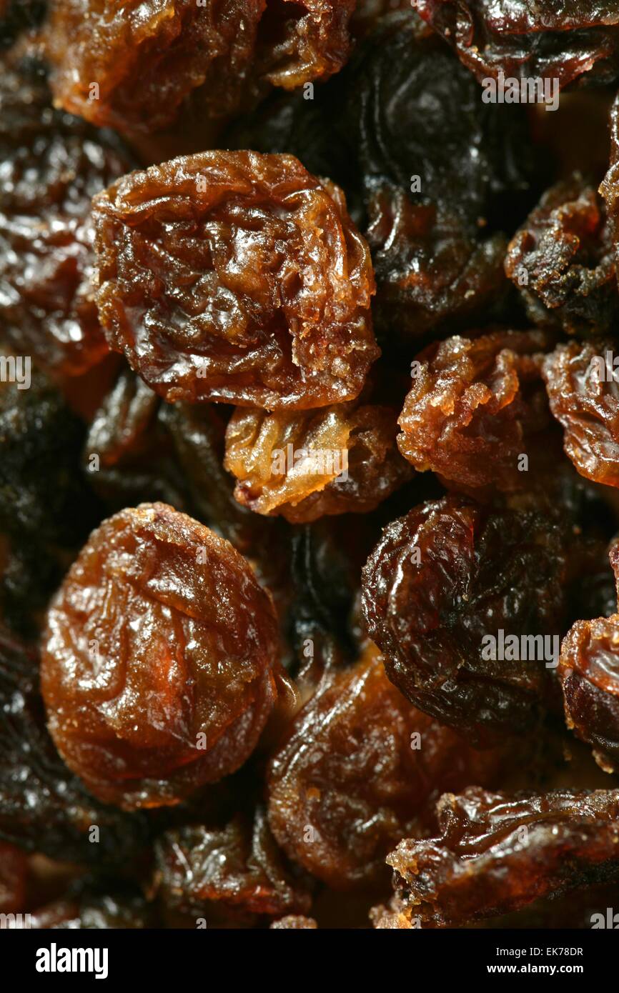 dried raisin macro texture in a close up crop Stock Photo - Alamy