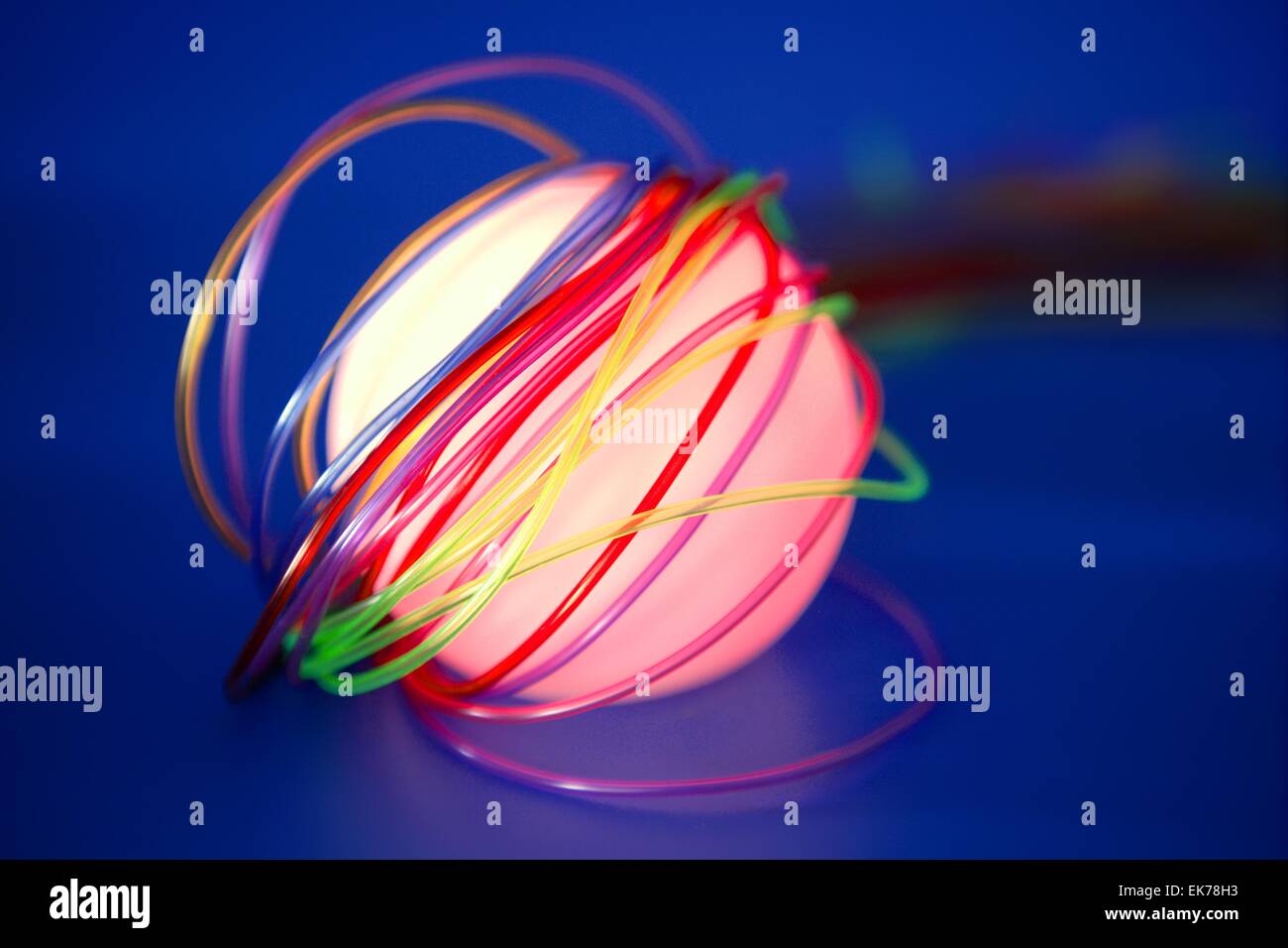 Glowing sphere with colorful wires such a wired communication Stock ...