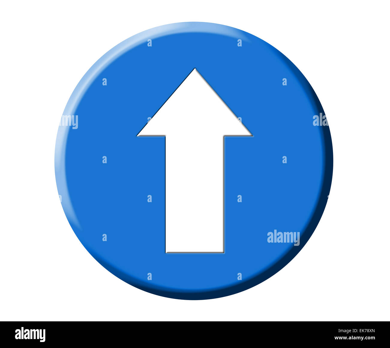 European round blue road arrow signal illustration Stock Photo - Alamy