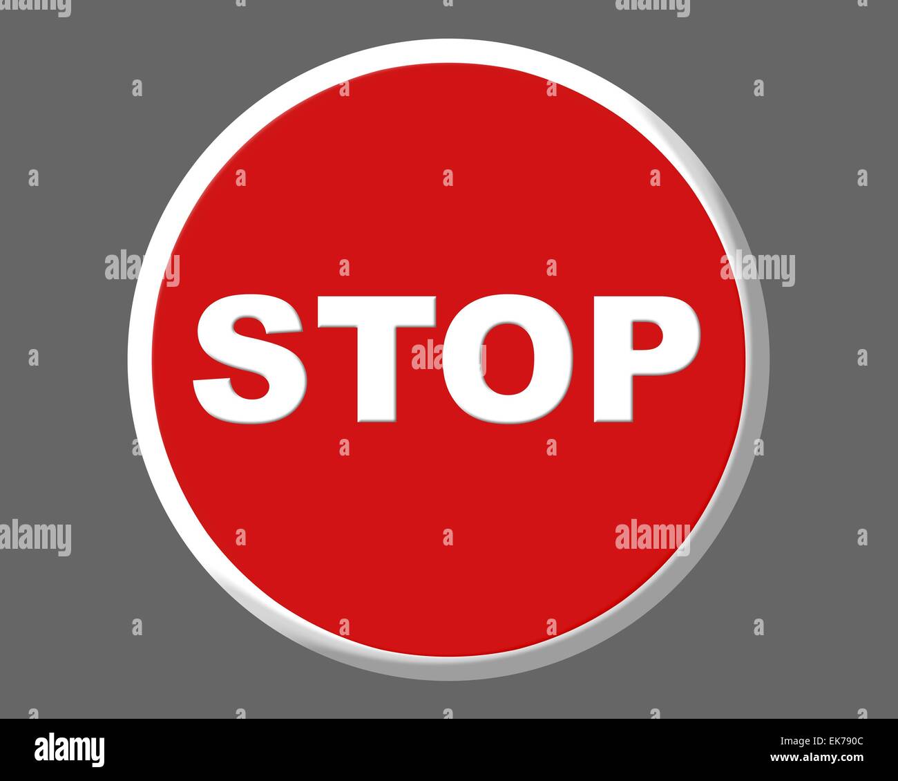 Stop traffic red round signal illustration Stock Photo - Alamy