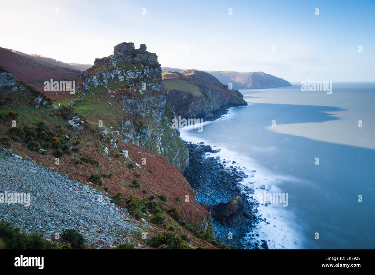 Castle Rock in the Valley of the Rocks, which lies on the North Devon ...